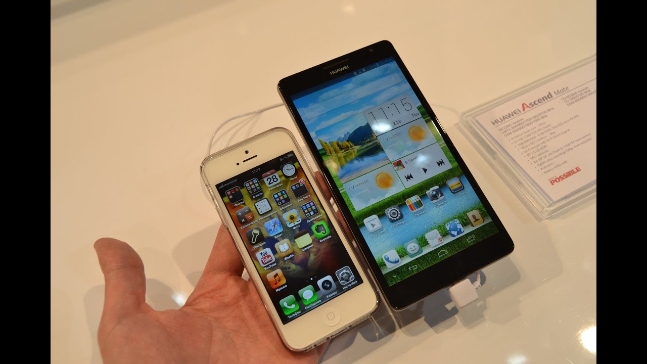 Huawei Ascend Mate: демонстрация на MWC 2013 (hands-on) - YouTube