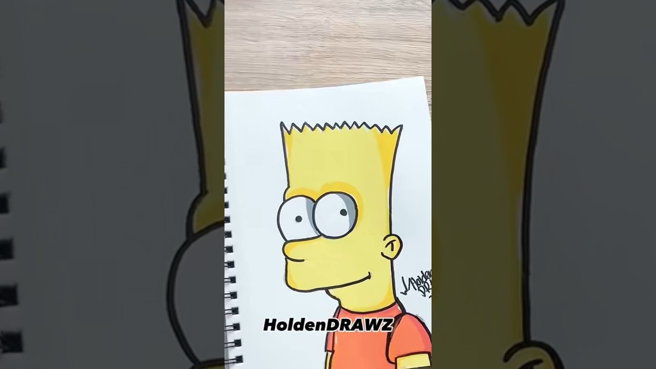 Drawing Bart Simpson with Posca Markers! #posca #poscaart #art # ...