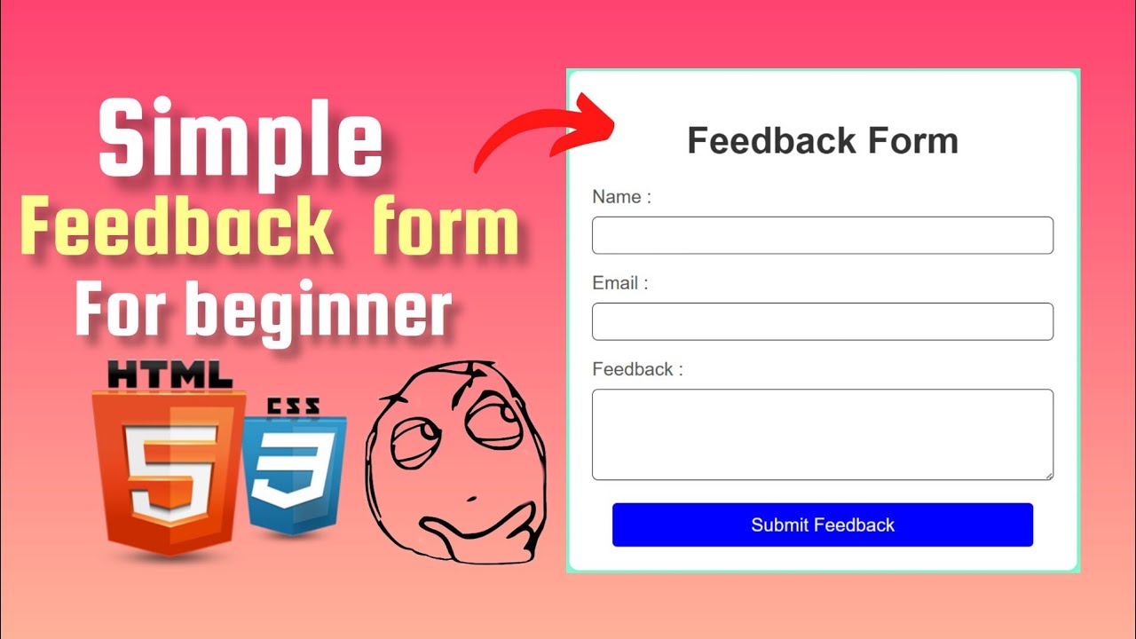Feedback Page Design Using Html Css Web Design Imesh Lk Youtube 1919