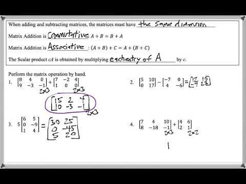 Math 122 : 7.5 #4 (College Algebra Tutorial : Matrices & Matrix ...