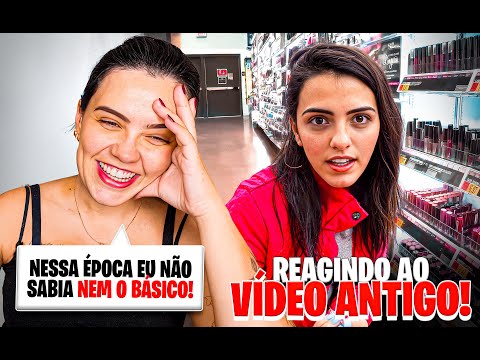 REAGINDO A MINHA PRIMEIRA COMPRA DE MAQUIAGEM | EU NÃO SABIA COMO USAR NADA