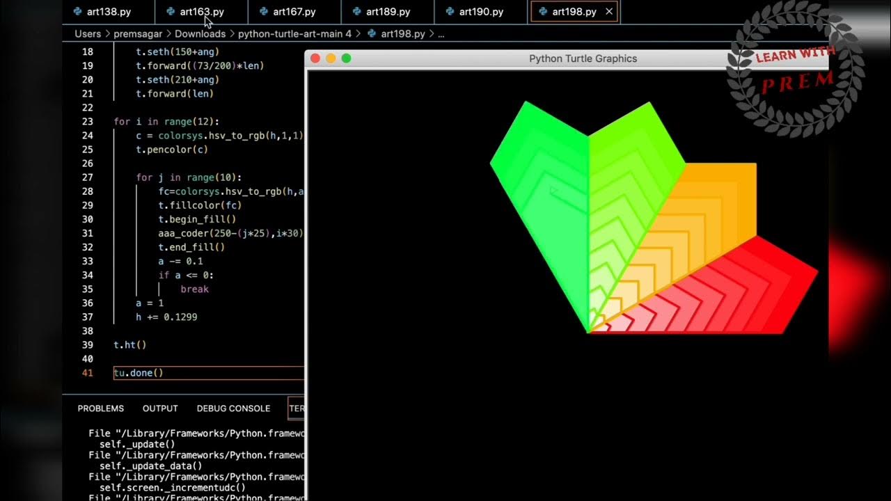python turtle design 💡💡 Learn with Prem #python #coding #programming ...