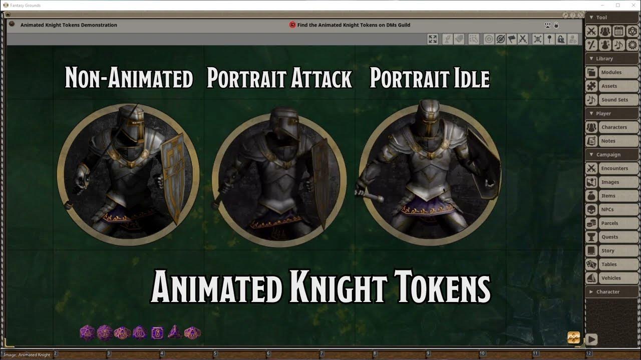 Animated Knight Tokens on DMs Guild (Fantasy Grounds Animated Tokens WebM VP8) - YouTube
