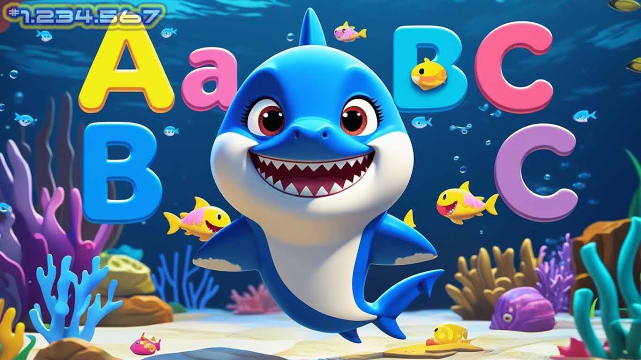 Baby Shark Learns Alphabet ABC | ABCD Song | Nursery Rhymes | Phonics ...