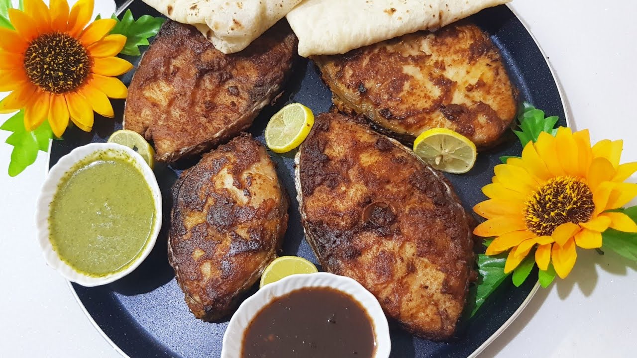 Tawa fish / Tawa fried fish / Fried Fish / Fish fry recipe / King fish ...