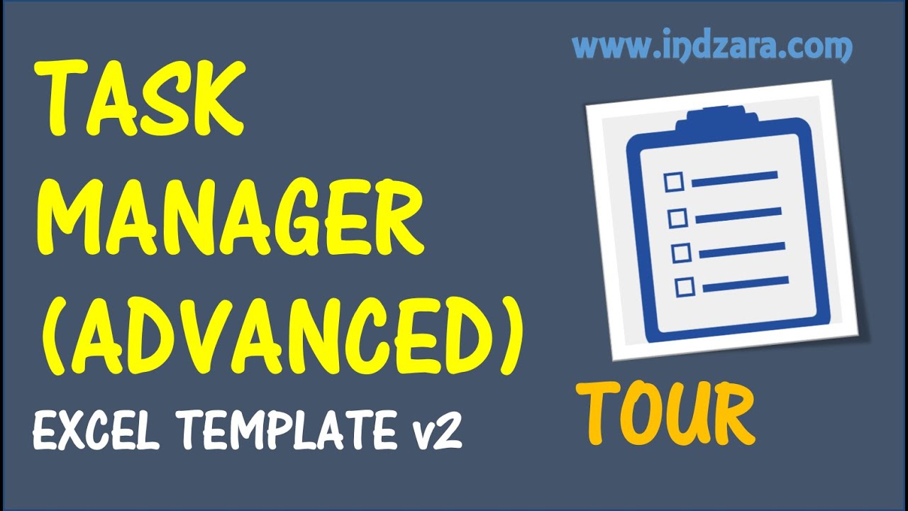 Task Manager (Advanced) ExcelTemplate - v2 - Tour - YouTube