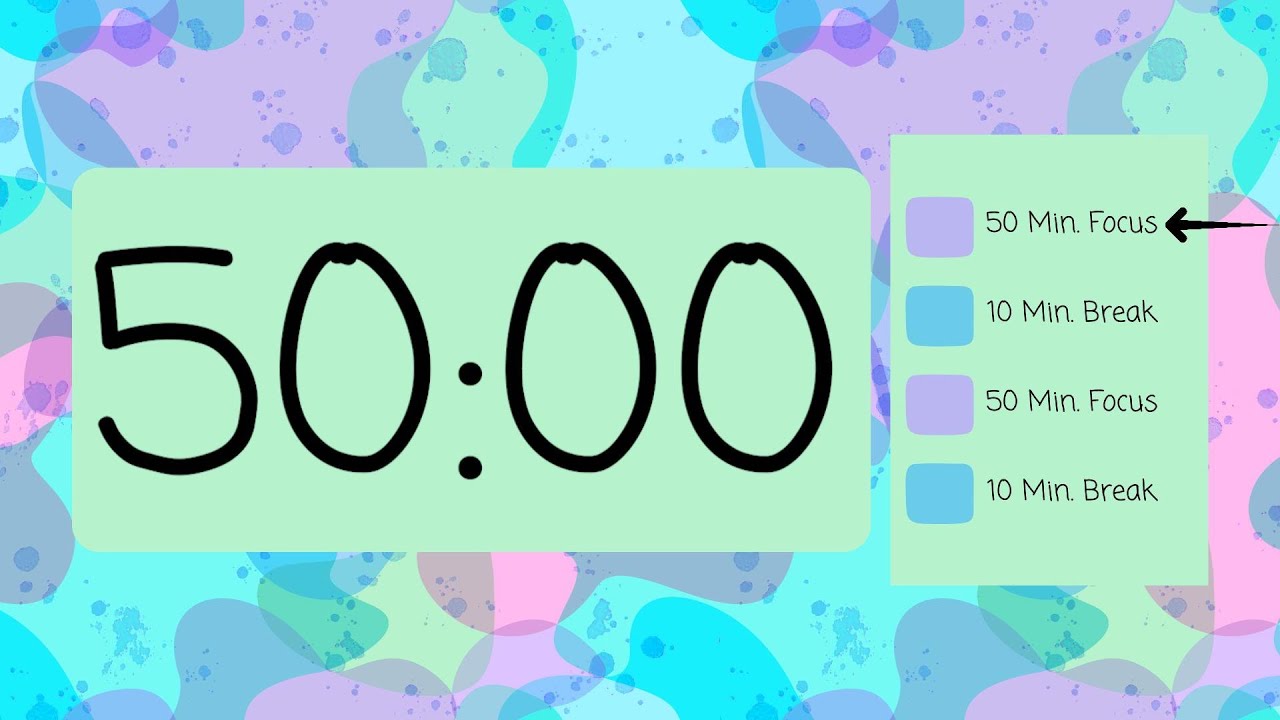 ⏳ 50/10 Pomodoro Timer – Adorable Doodle Design 🎨 | Simple Beeps for ...