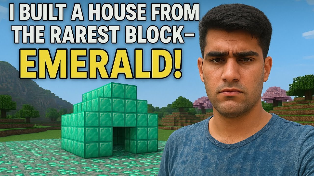 I Built a House from the Rarest Block in Minecraft — EMERALD! - YouTube