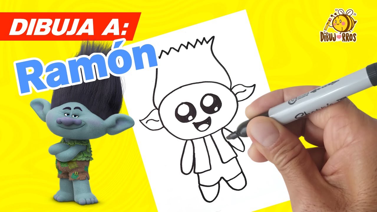 🔵 Como dibujar a Ramón de Trolls 3 Tutorial para Niños 2023 #trolls # ...