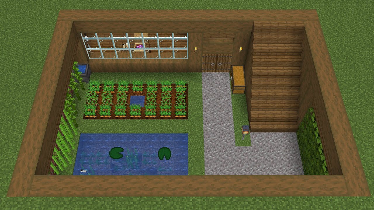Minecraft - How to build an Underground Base House + Farm - YouTube