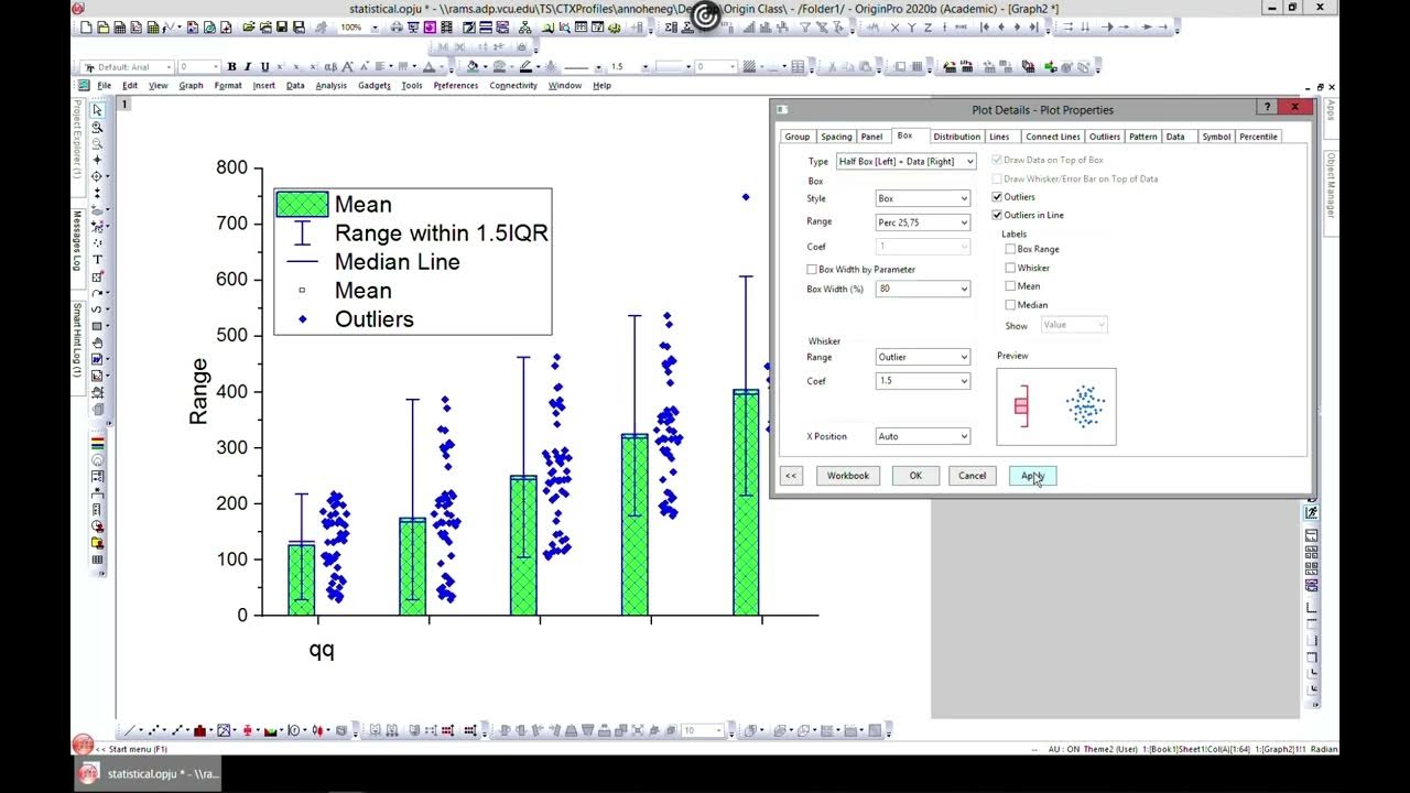 Box and Bar Charts in OriginPro - YouTube