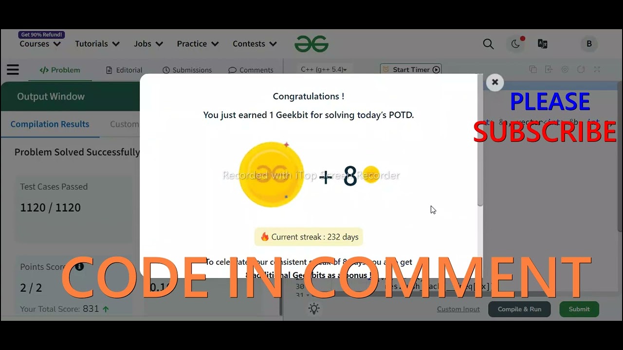 GFG POTD 15/04/2024 IN C++ MOST IMPORTANT INFORMATION | CODE IN COMMENT #geeksforgeeks #gfg # ...