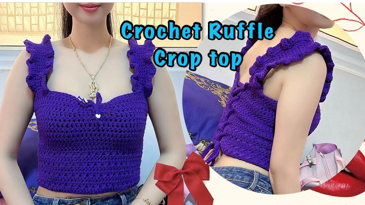 Crochet the Ruffle crop top | crochet tutorial top |by @Gmee2906 - YouTube