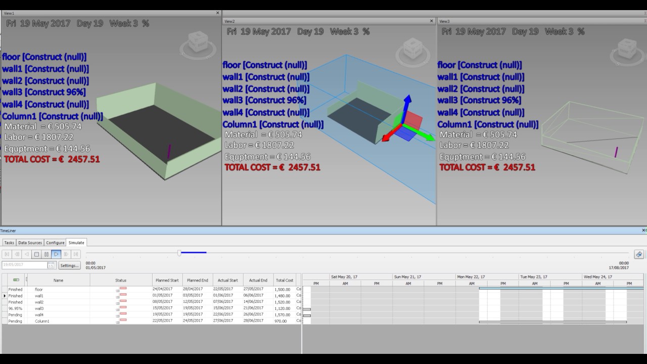 Navisworks Timeliner Multiple Views - YouTube