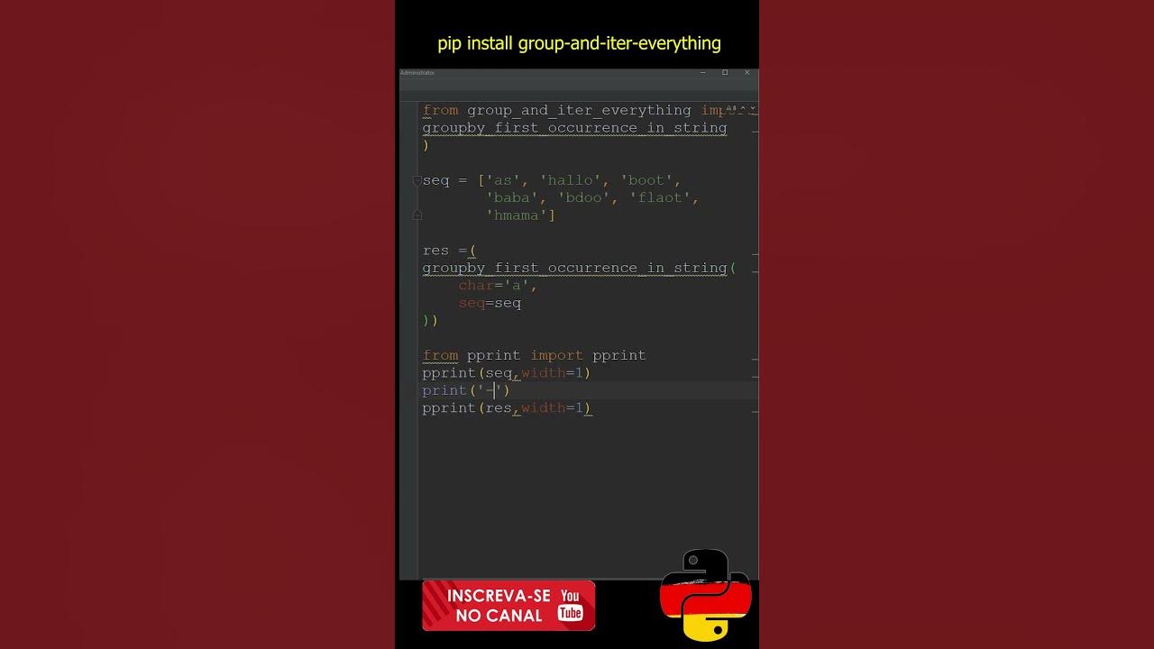Como agrupar uma lista de strings pelo índice dum substring em Python? - YouTube