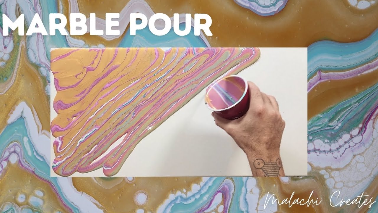 Acrylic marble pour - incredible results - YouTube