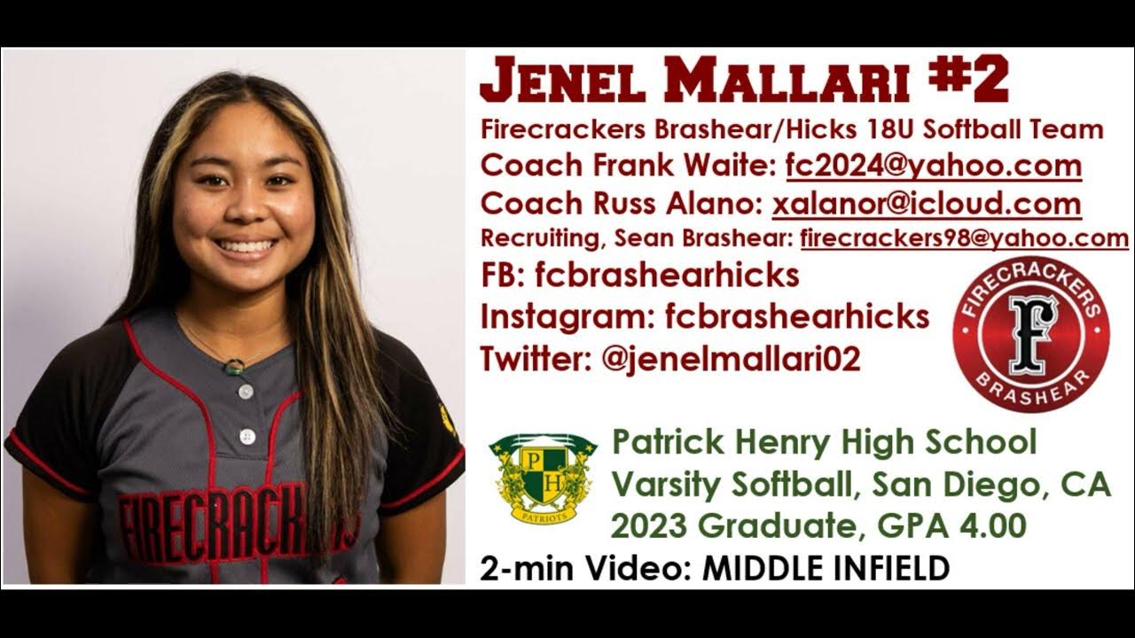 Jenel Mallari - Infield - Firecrackers Brashear / Hicks 18U - YouTube