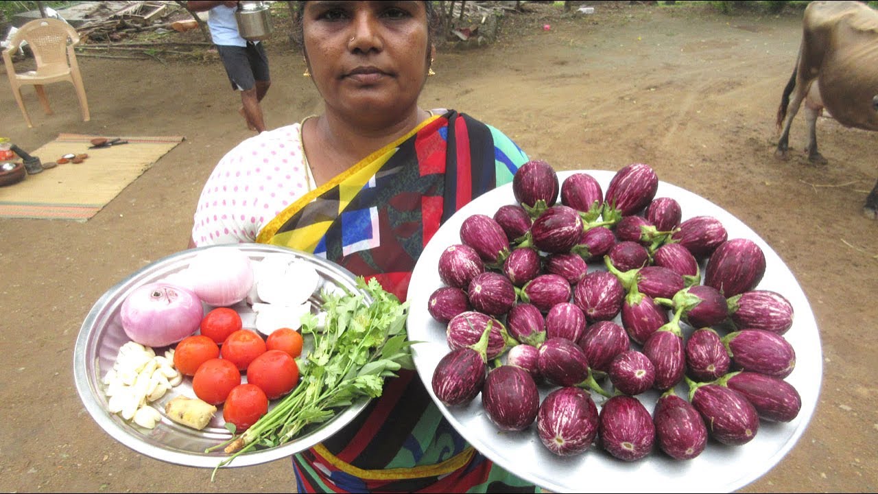 Fresh Brinjal Cooking Fry and Curry Recipe | Same Time Cooking Two ...
