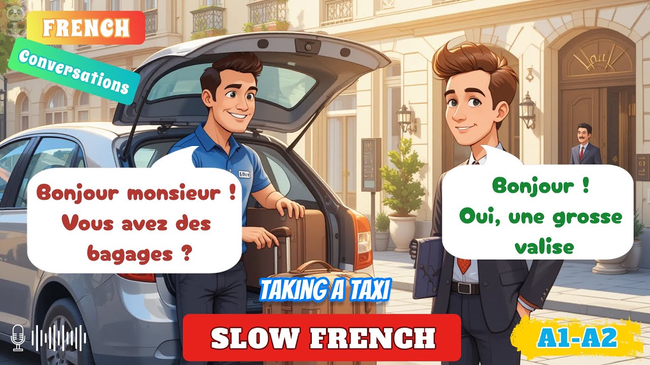 🇫🇷 French Conversations for Beginners: Taking a Taxi (Super Easy ...