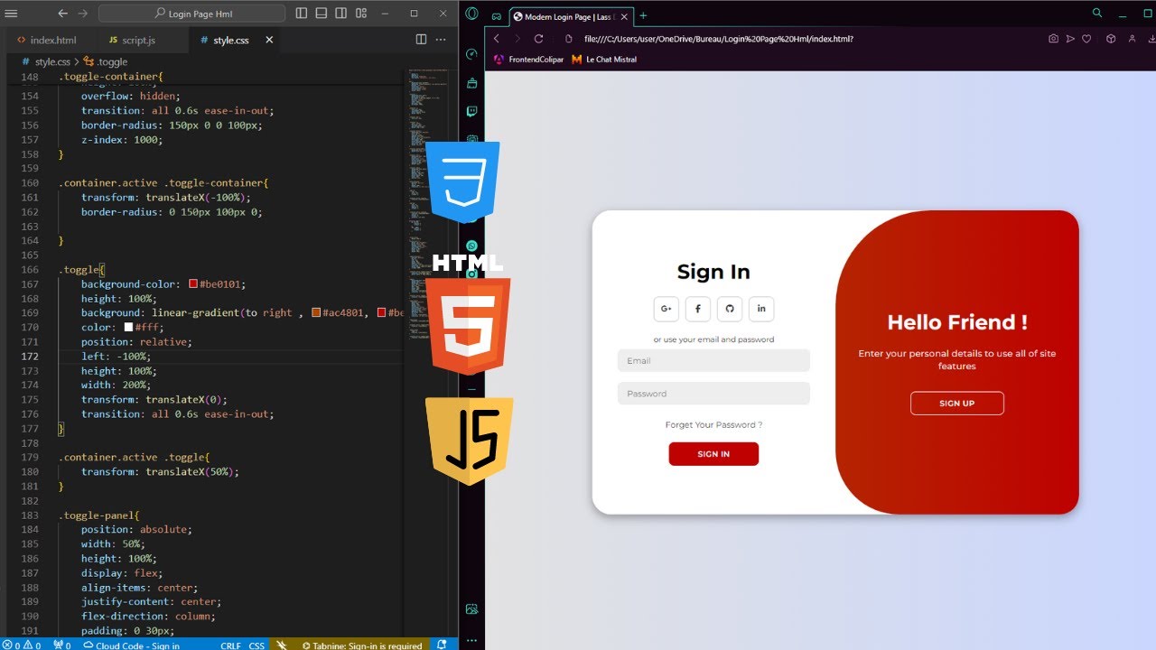 Animated Login Page - No Talking ( Using HTML CSS JS ) - YouTube