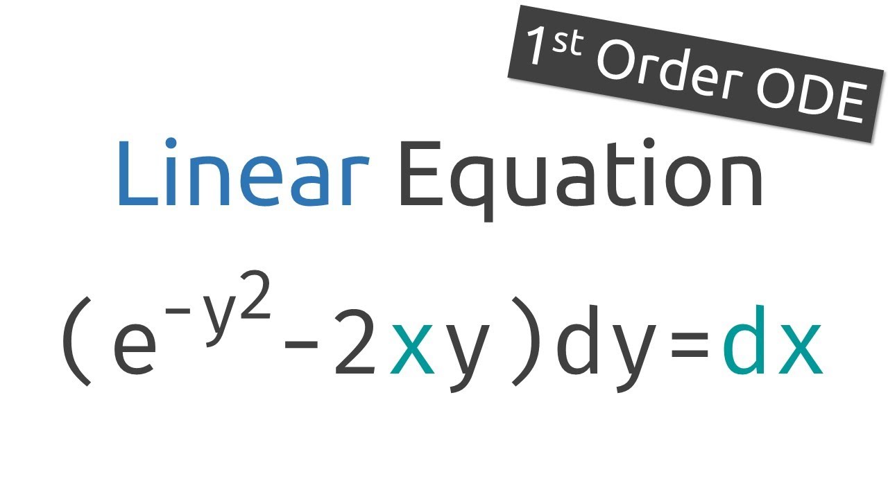 First Order Linear Equation By Integrating Factor Treat X As Dependent Variable Youtube