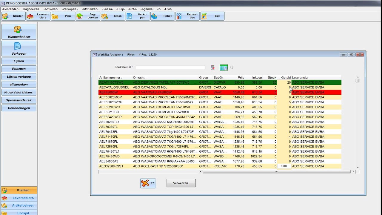 ABO - gedeeltelijke inventaris met werklijst inventaris - YouTube