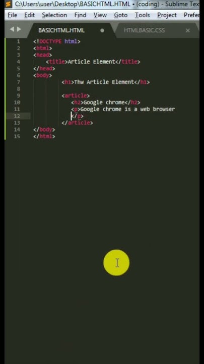 Article Element in HTML | How to use article Element #htmlcss #short ...