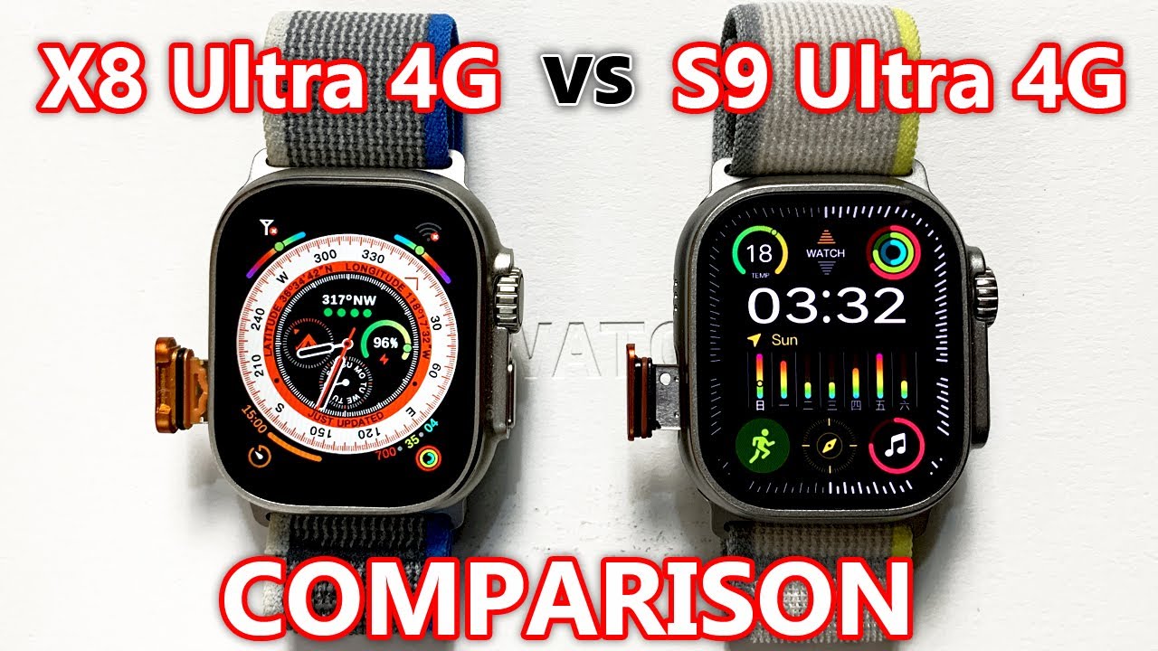 4G Android SmartWatch With SimCard Insert⚡️ X8 Ultra 4G with Camera vs S9 Ultra 4G with Camera ...