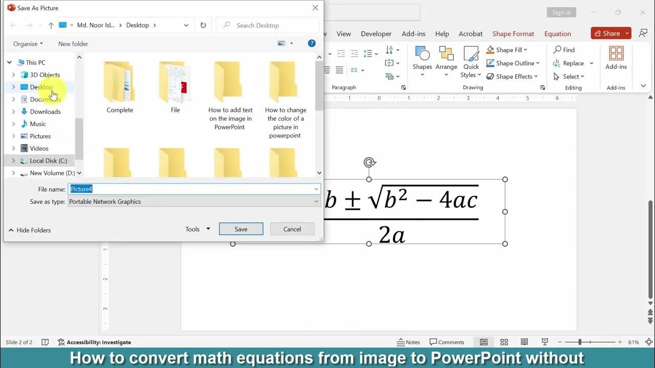 How to convert math equations from image to PowerPoint without - YouTube