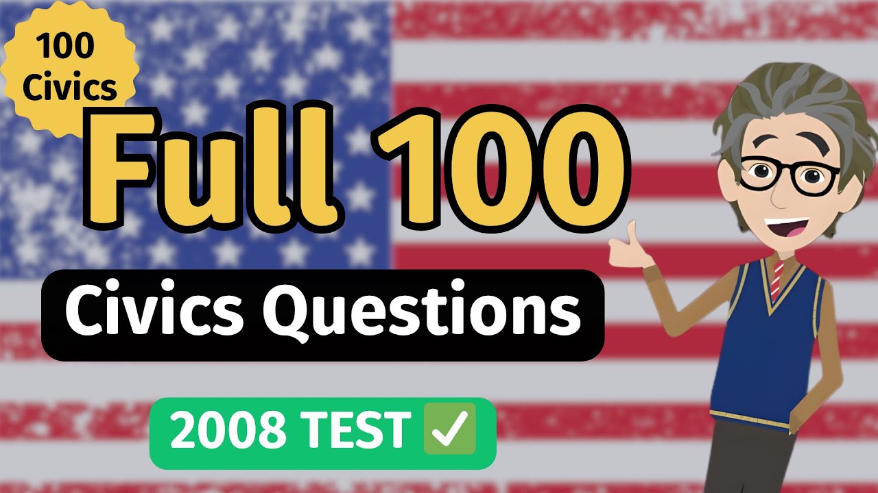 Full 100 Civics Questions for US Citizenship 2025 | Animated Interview ...