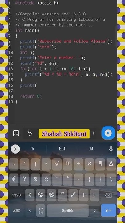 C Program For Printing Tables Of A Number Given By The User Shorts Cprogramming Coding 