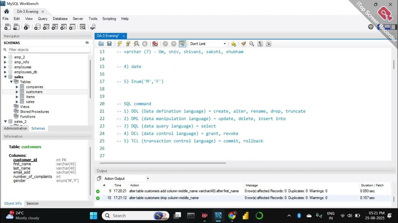 SQL lecture - 4 | SQL Alter Statements | NMD PVT LTD - YouTube