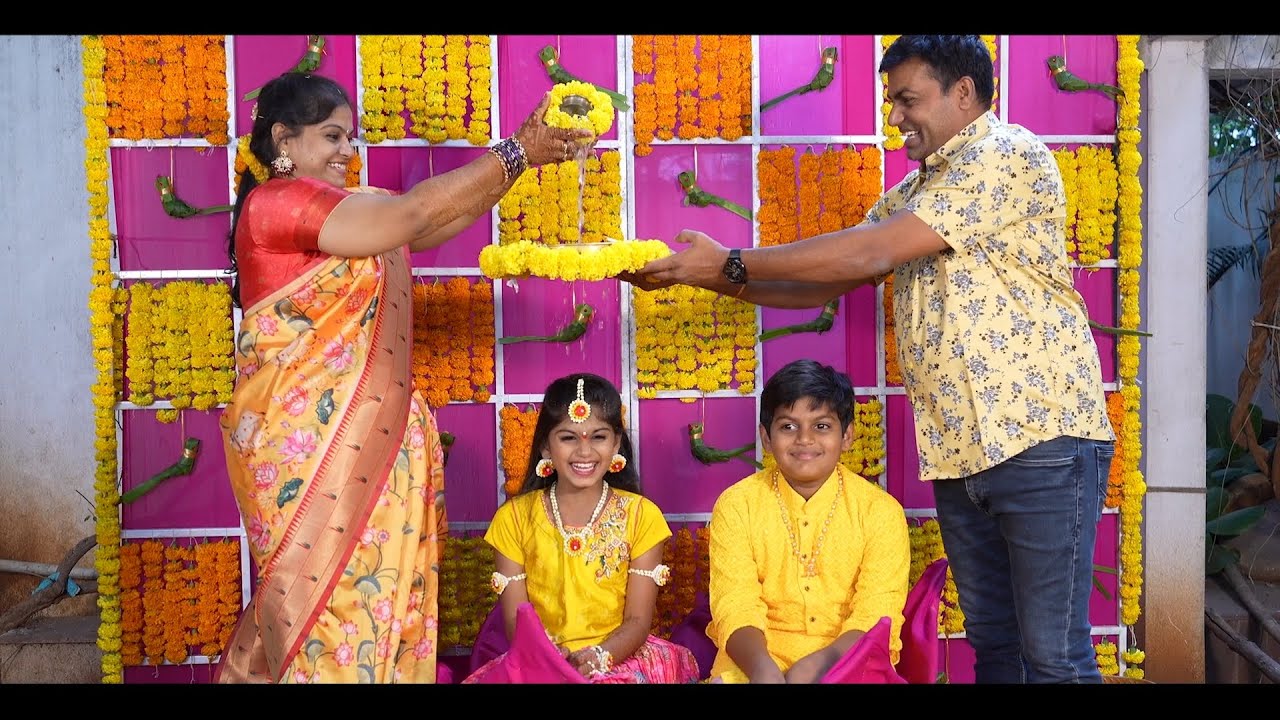 MANGALA SNANAM || NAGA CHAITANYA || ROOPALI || DHOTI & HALF SAREE CEREMONY || - YouTube