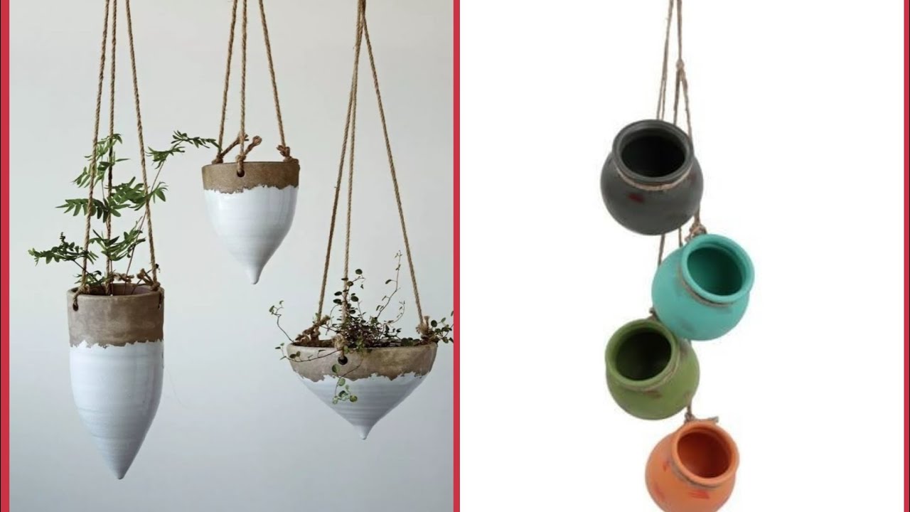 Indoor Hanging Pot Plants Designs #easypaperart - YouTube