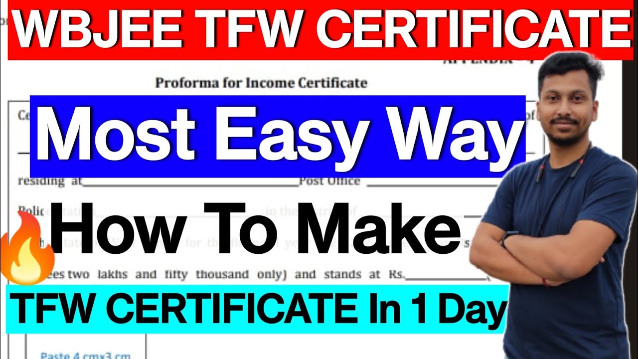 WBJEE TFW Certificate 😭| TFW In 1 Day 🔥| Full Process | Eligibility ...