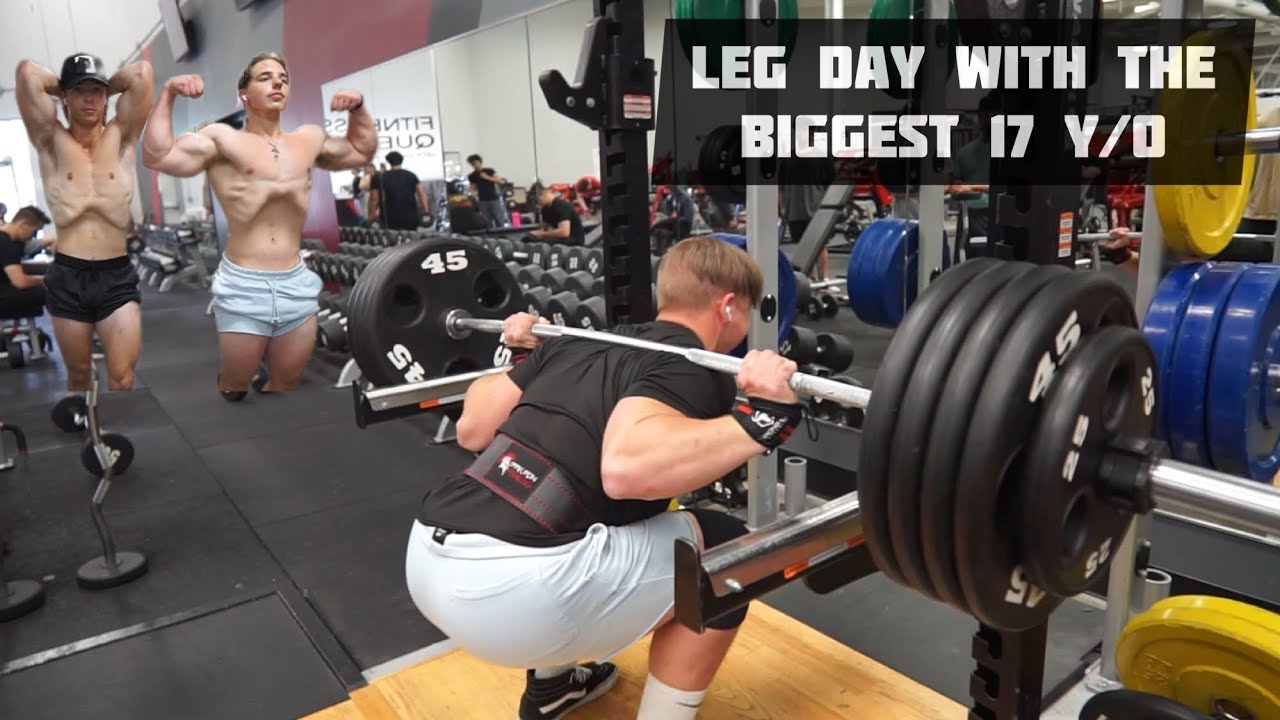 Crazy Leg Day w/ the Biggest 17 y/o - YouTube