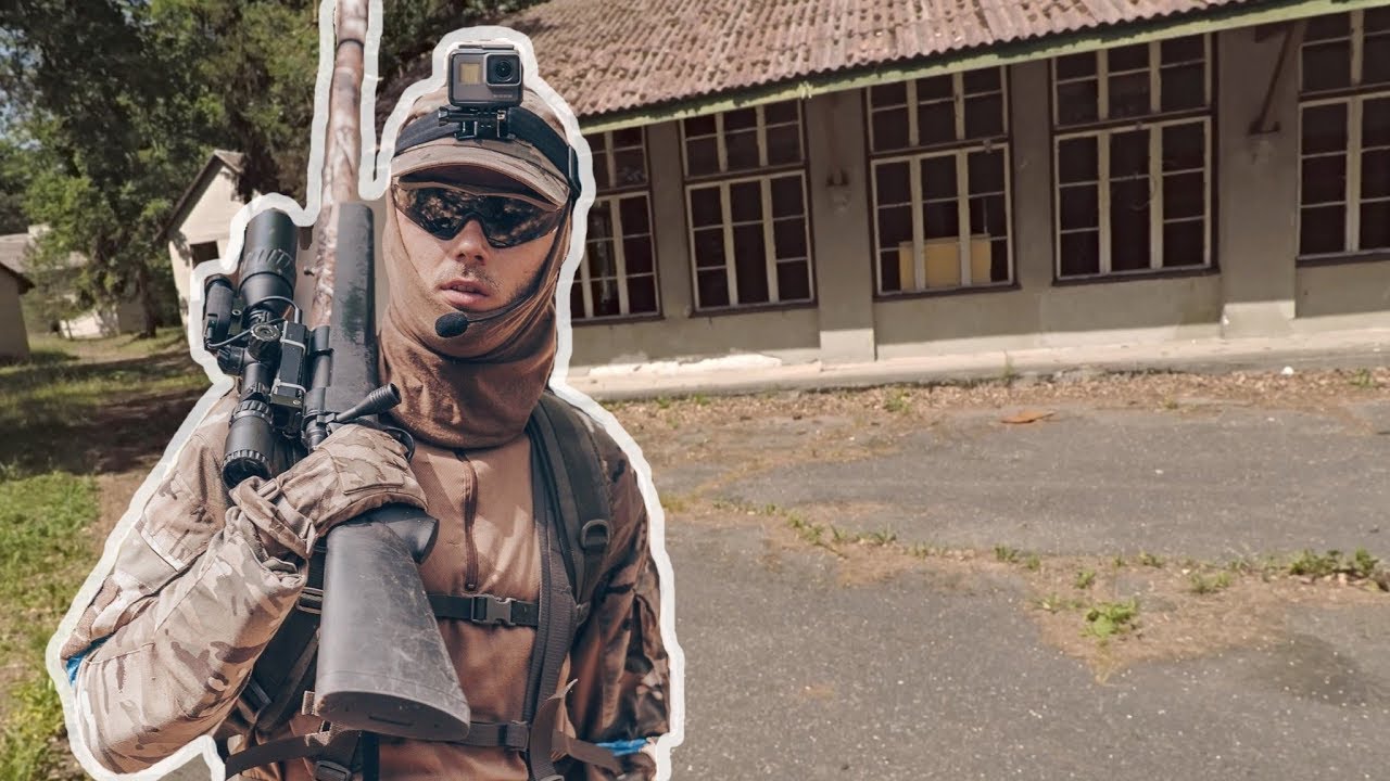 Sniping things... Airsoft sniper in tactical day field - YouTube