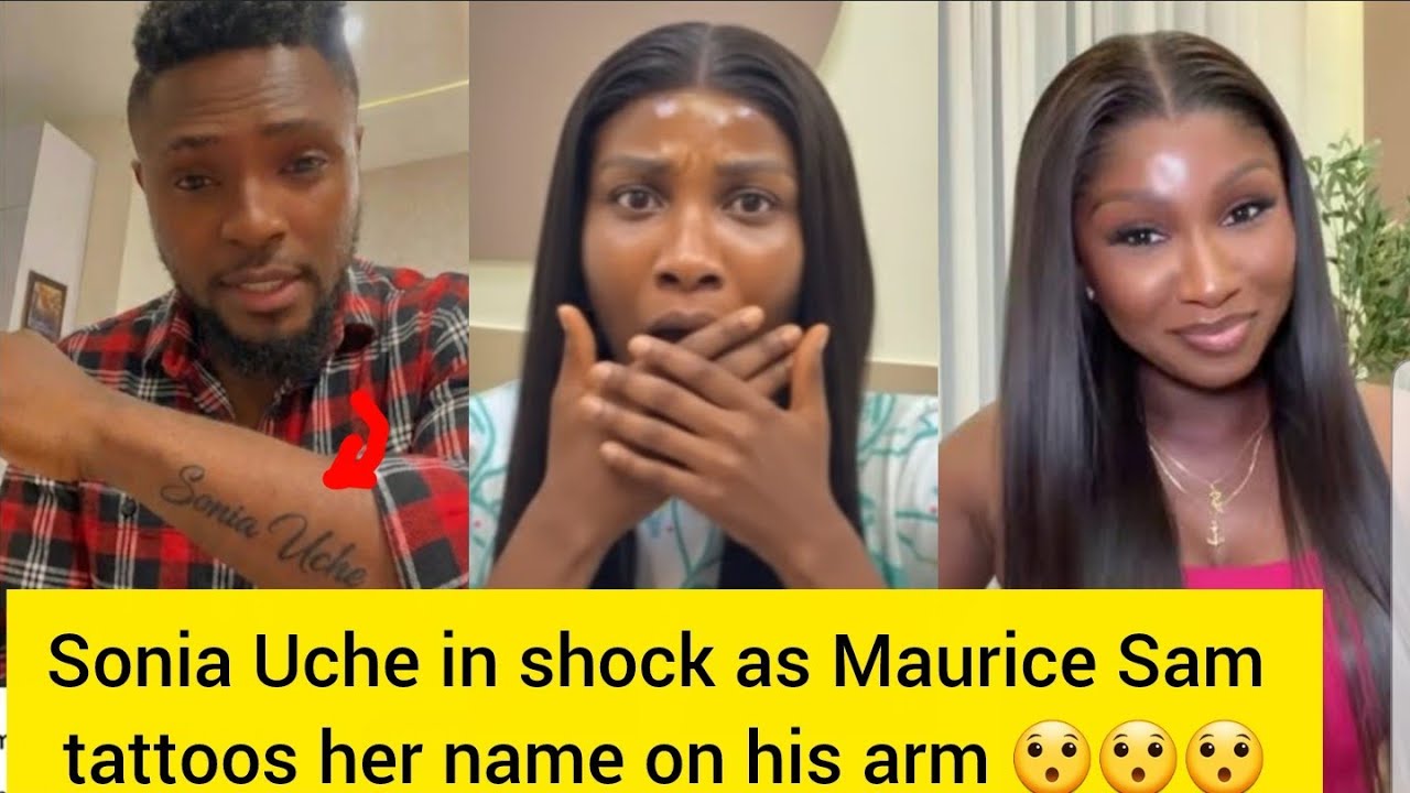 Maurice Sam shocks everyone as he tattoos his arms with Sonia Uche's ...