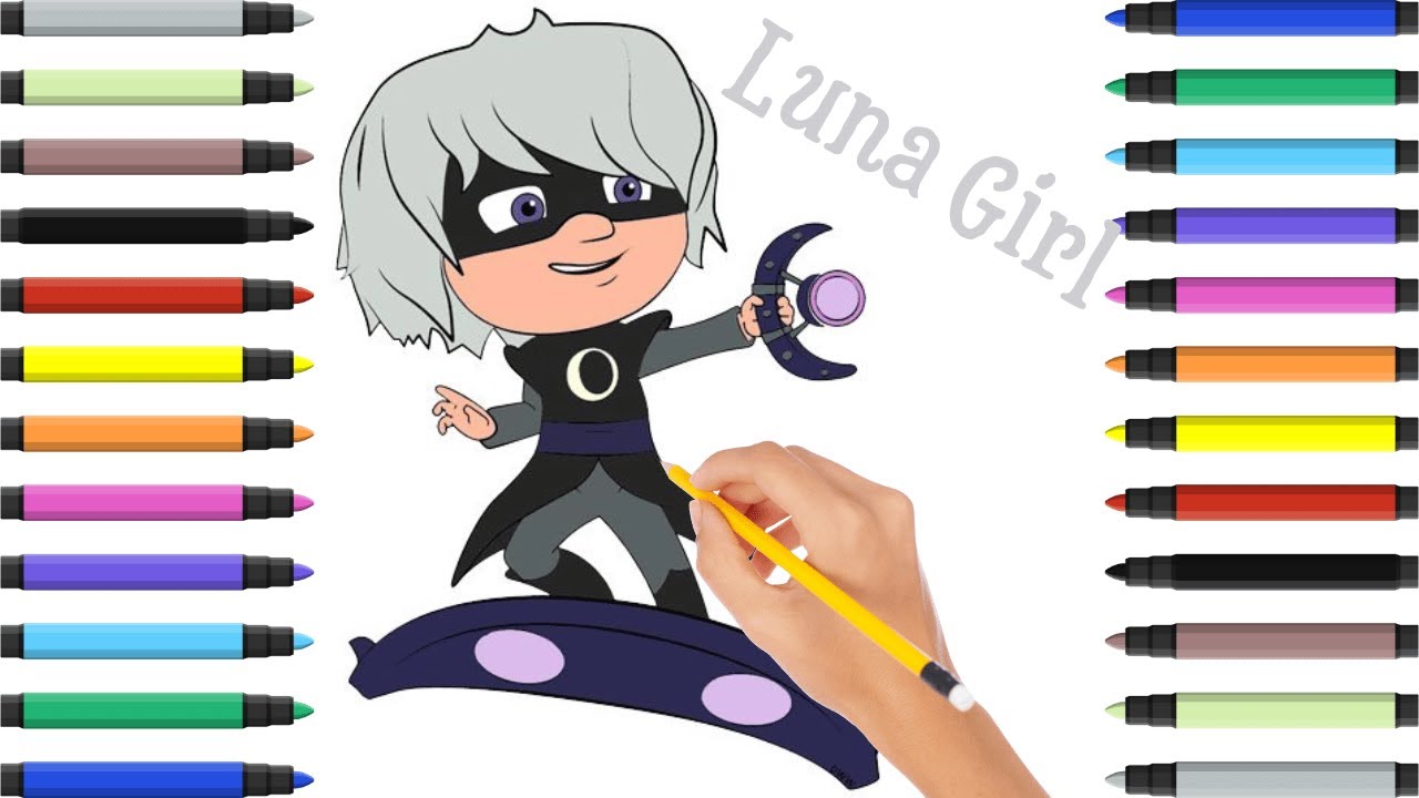 Let's Learn How to Draw Luna Girl - PJ Masks - YouTube