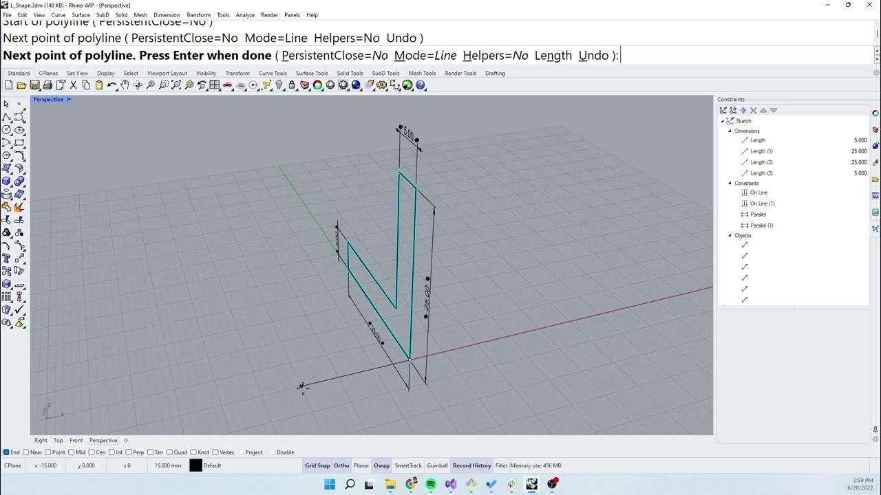 Rhino WIP Constraints And Extrusions - YouTube