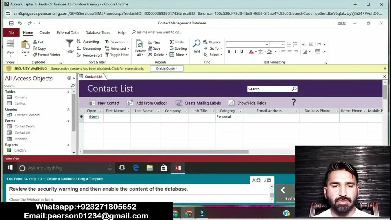 Access Chapter 1 Hand On Exercise 3 Simulation Training/Ch01 Hand On Exercise 3 Simulation ...