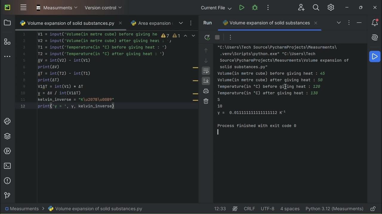 Volume and Area expansion of solid substances||by python||edit - YouTube