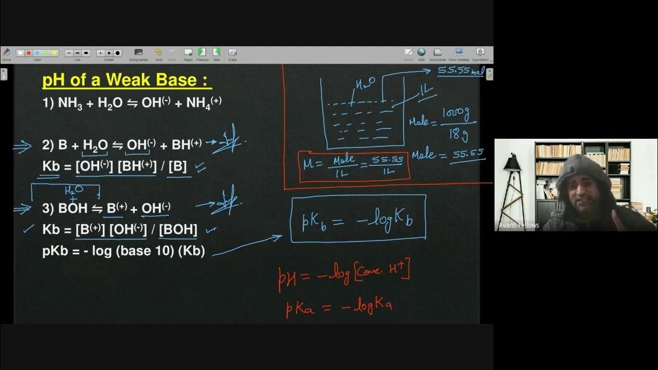 Ionic Equilibrium - 4 - Relation b/w Kw, pKw, pH, pOH, Ka & Kb | 11th Chemistry | 2nd jan 2023 ...