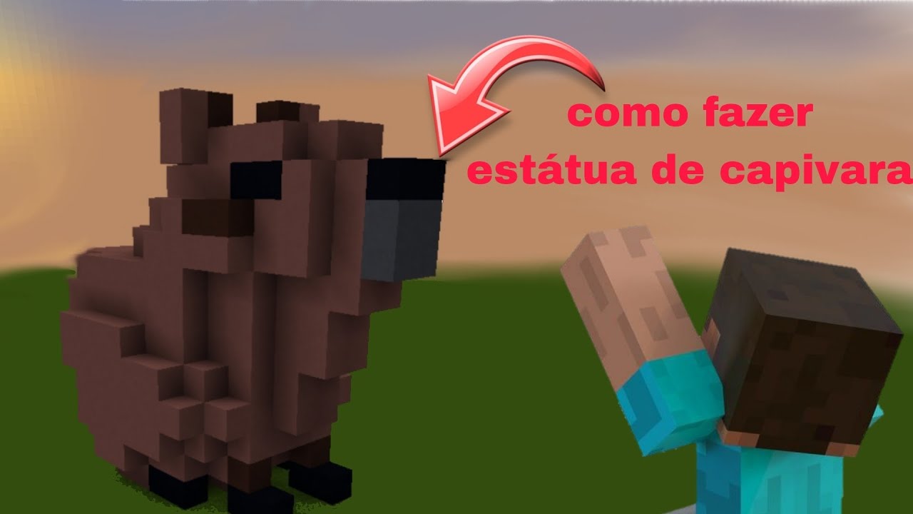 Como construir uma Estátua Épica de Capivara no Minecraft: Passo a ...