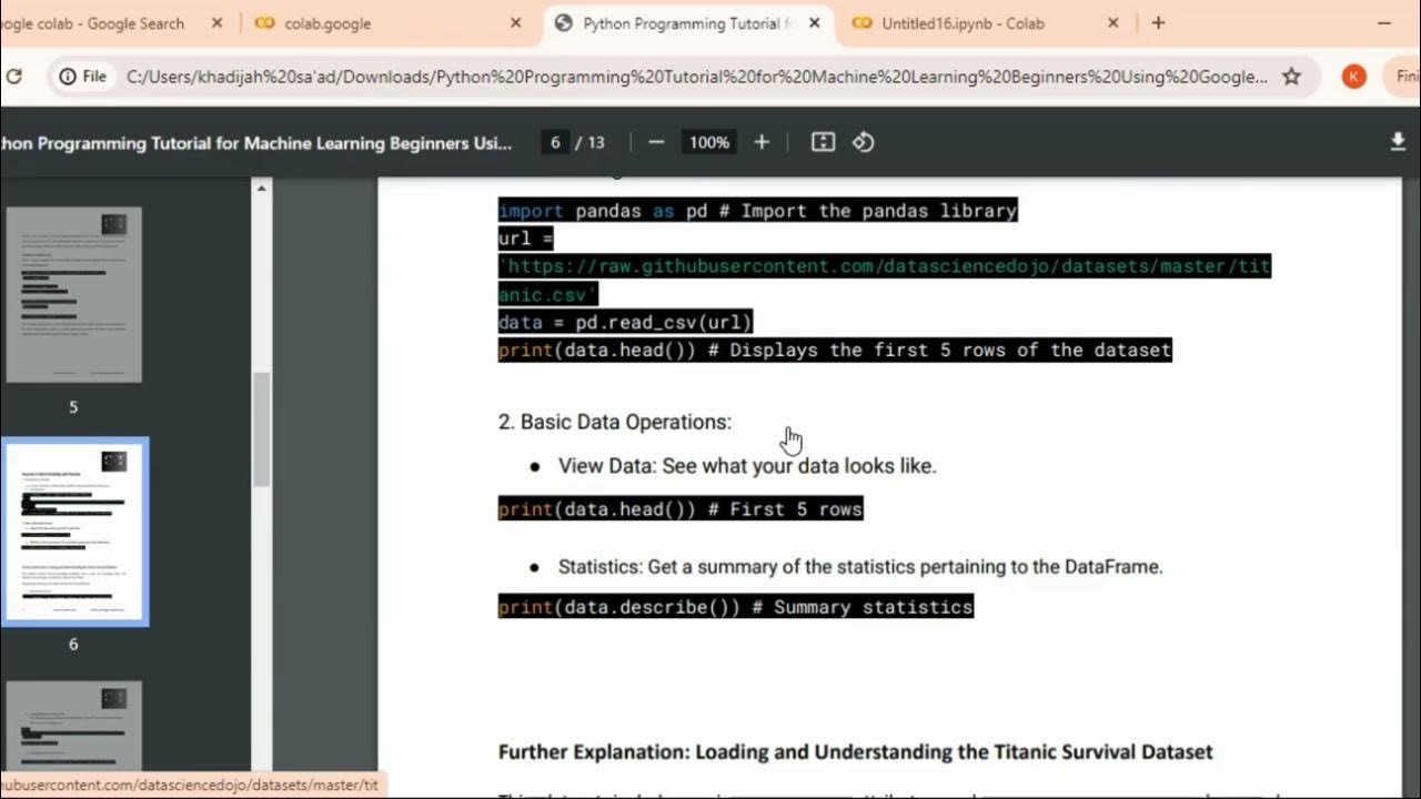 Machine Learning tutorial 2: Data handling with Pandas - YouTube