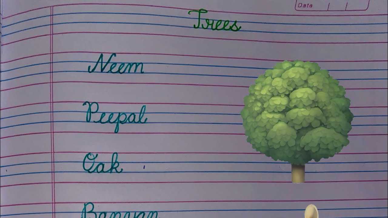 How to write in cursive writing ️ | trees name🌲 #cursivewriting # ...
