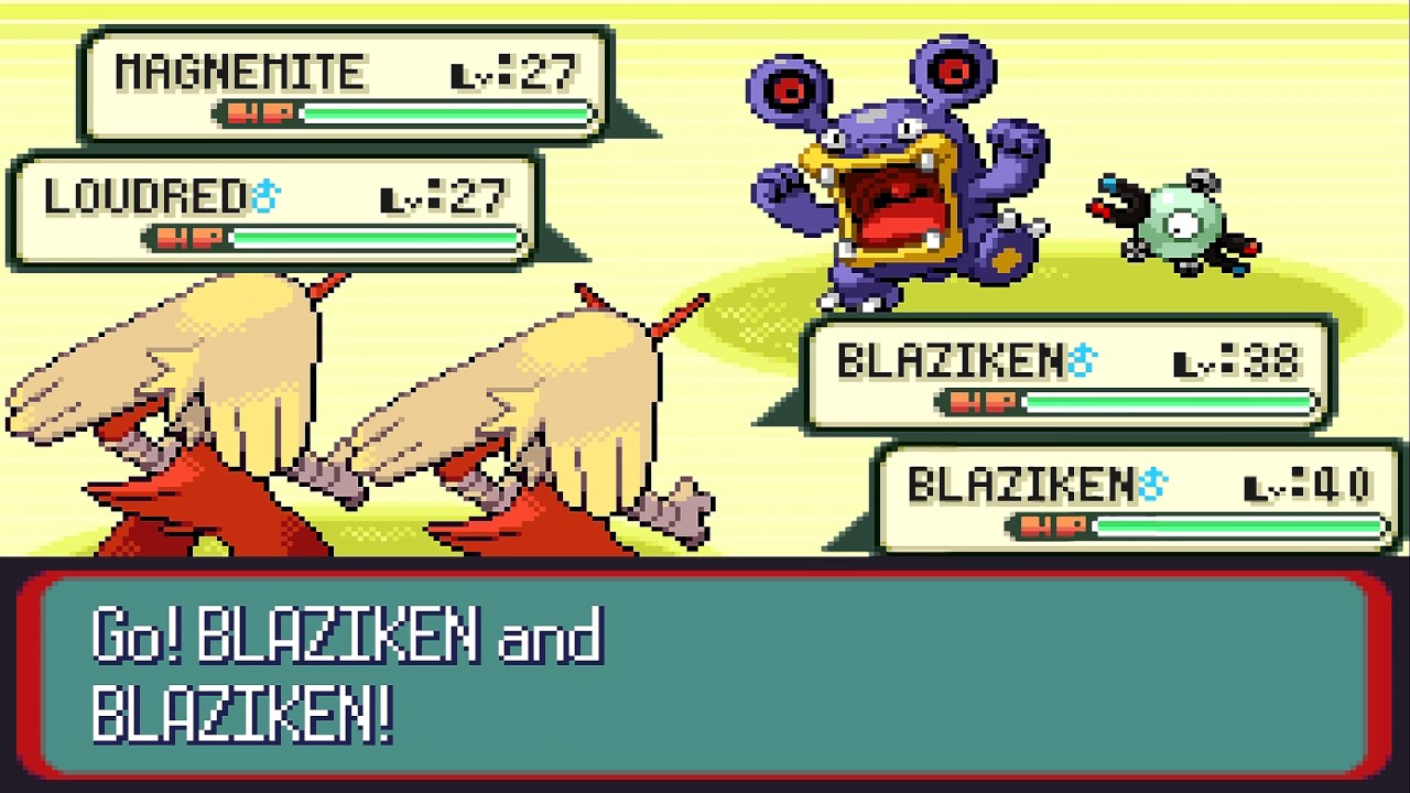 (GBA) - Pokemon Ruby Version - Double Battle - Interviewer Gabby & TY ...