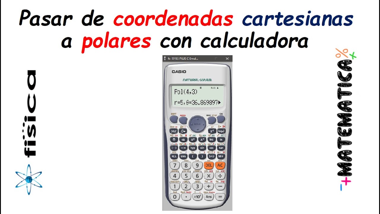 Pasar de coordenadas cartesianas a polares con calculadora - YouTube