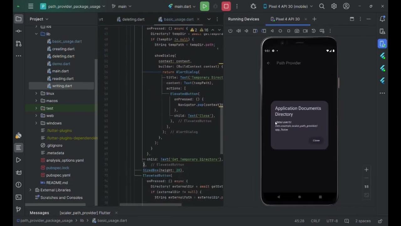 How to use a path_provider flutter package in your mobile application - YouTube