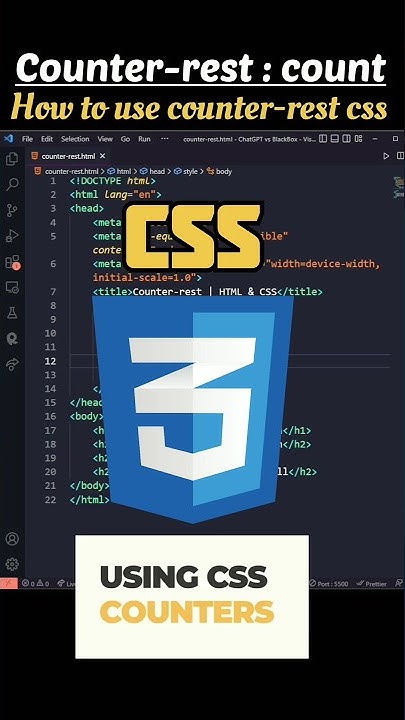 counter increment css #shorts #webdevelopment #css #csstricks #html #webdesign #CodeWithAshish # ...